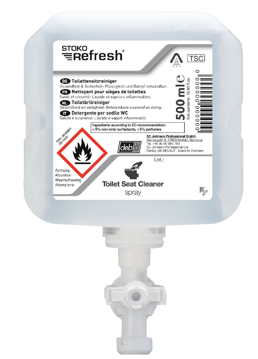 Toilettensitzreiniger STOKO Refresh 500 ml | schwan-safety.com